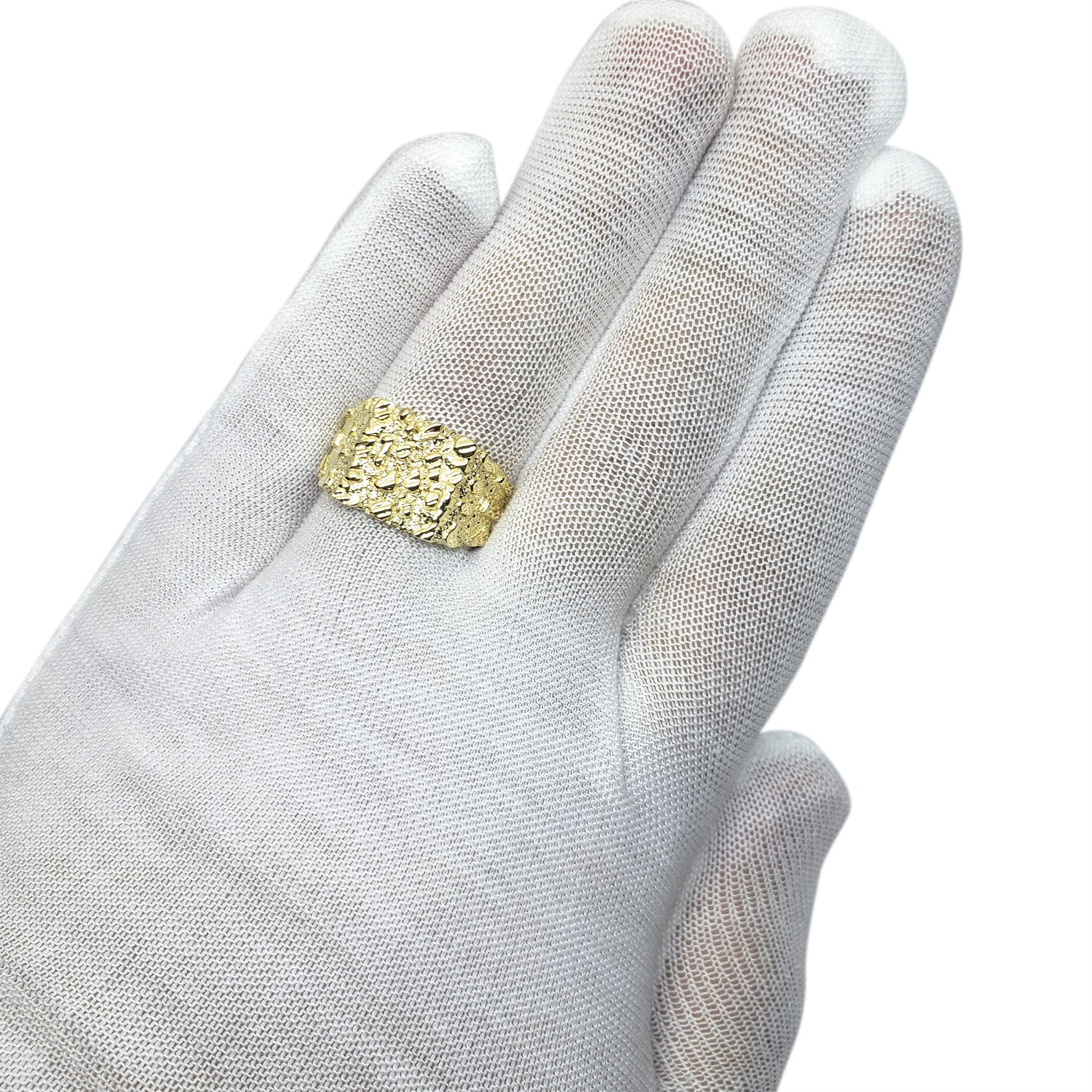 18k Solid Gold Nugget Ring USA | Rose Gold Diamond Cut Nugget Ring USA