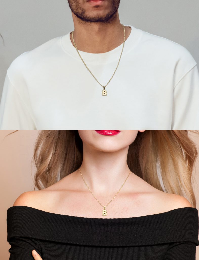 Real 14K Yellow Gold Bubble Letter Pendant All Letters & Numbers, Gold ...