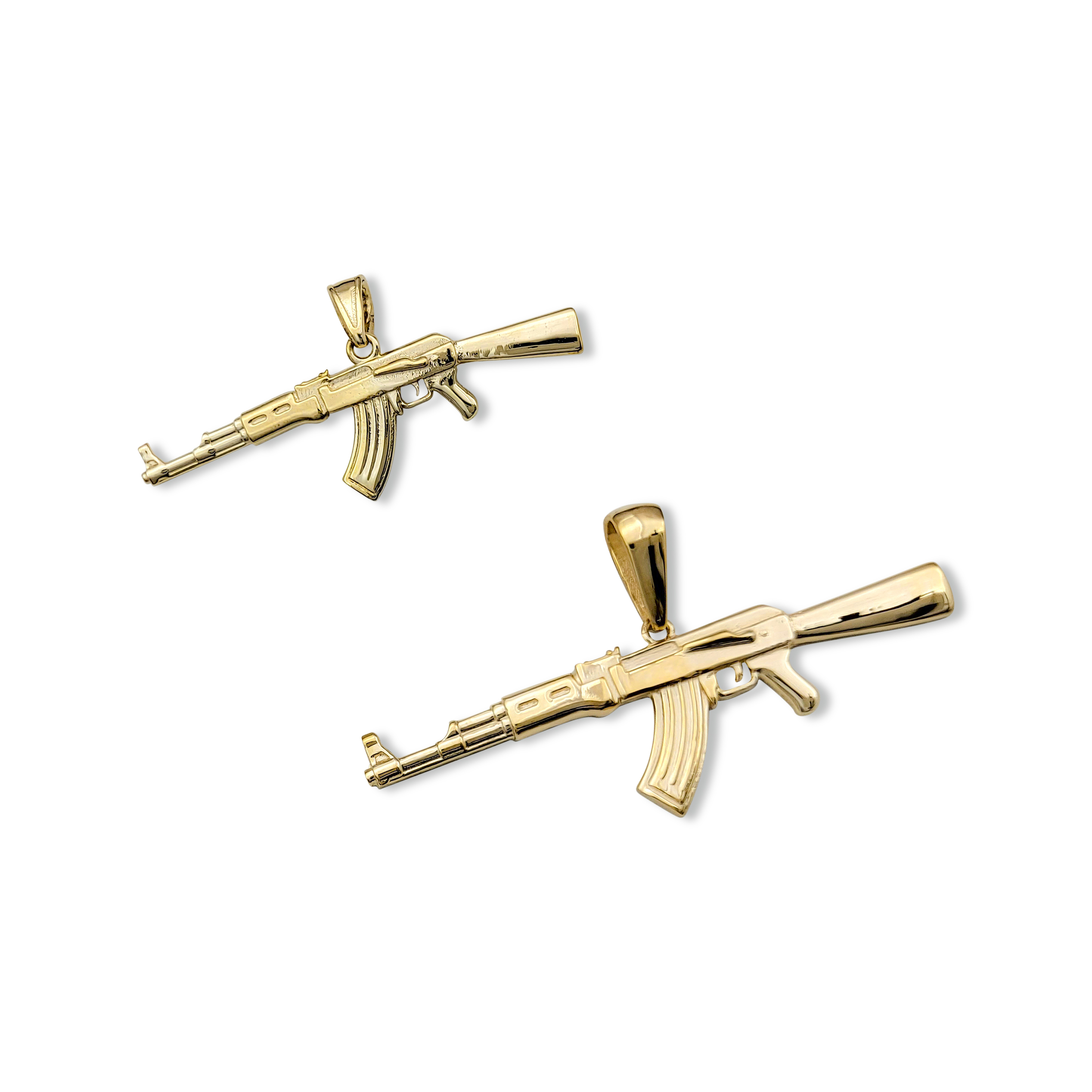 Solid 14K Yellow Gold AK-47 Pendant, Real Gold Gun Pendant AK47 - Jahda ...