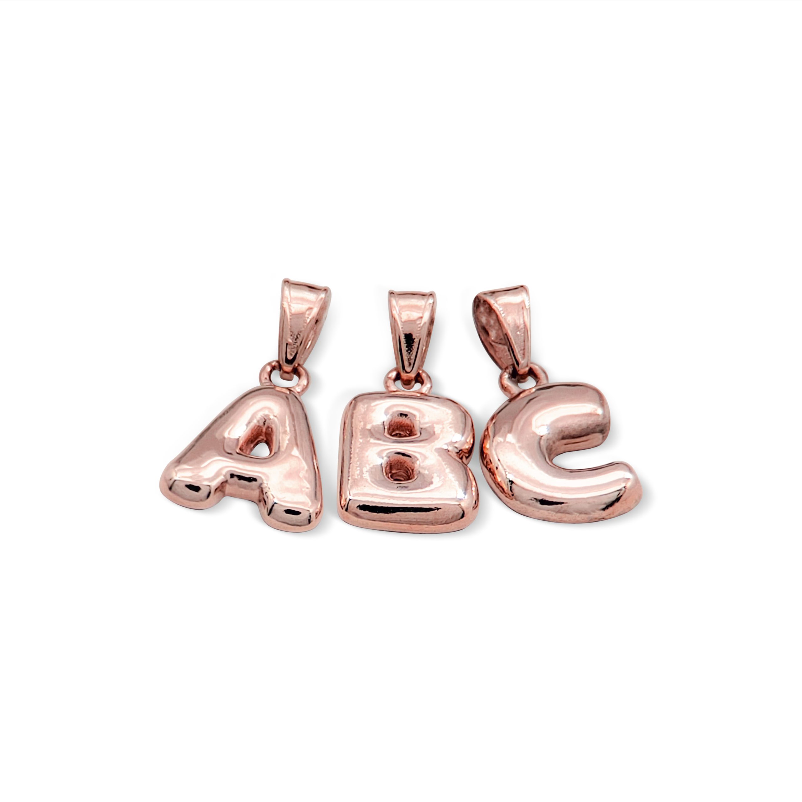 Rose Gold Gold Necklace With Letter A Pendant 14K Rose Gold Plated ...
