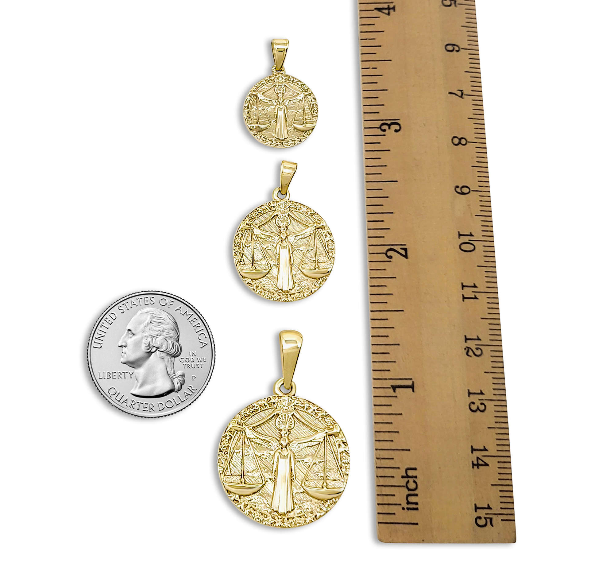 Handmade Zodiac Charm Necklace 9ct Yellow Gold Libra Scales Pendant ...