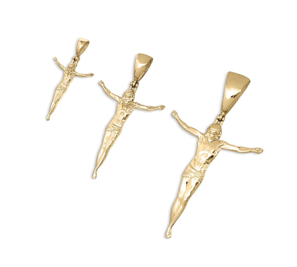 Real 18K Yellow Gold Crucifix Full Body Jesus Crucified without Cross ...